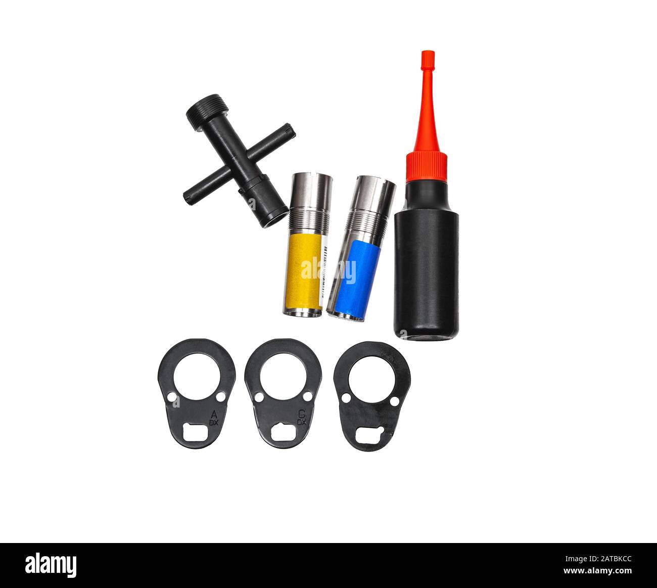 accessories for modern hunting rifle isolated on white background Stock ...