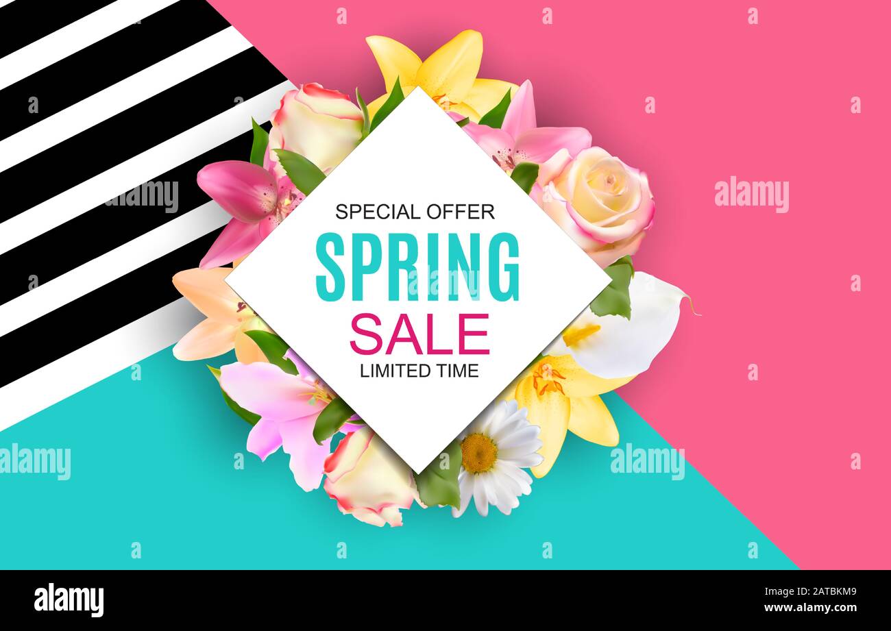 Spring flower market Stock Vector Images - Alamy