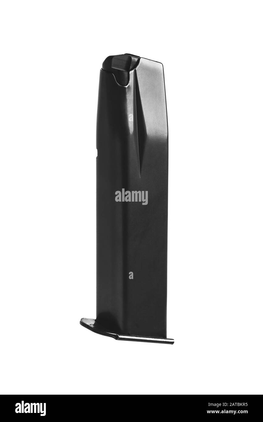 handgun magazine on white surface Stock Photo - Alamy