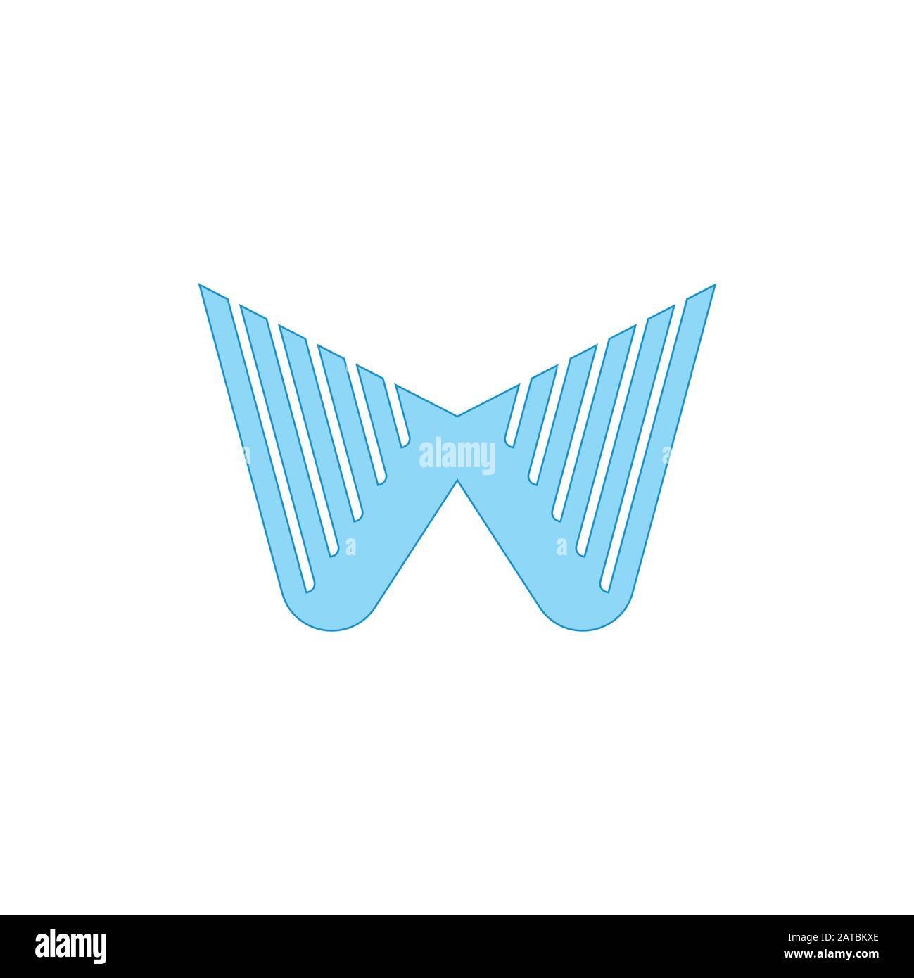 letter w wings stripes logo vector Stock Vector Image & Art - Alamy