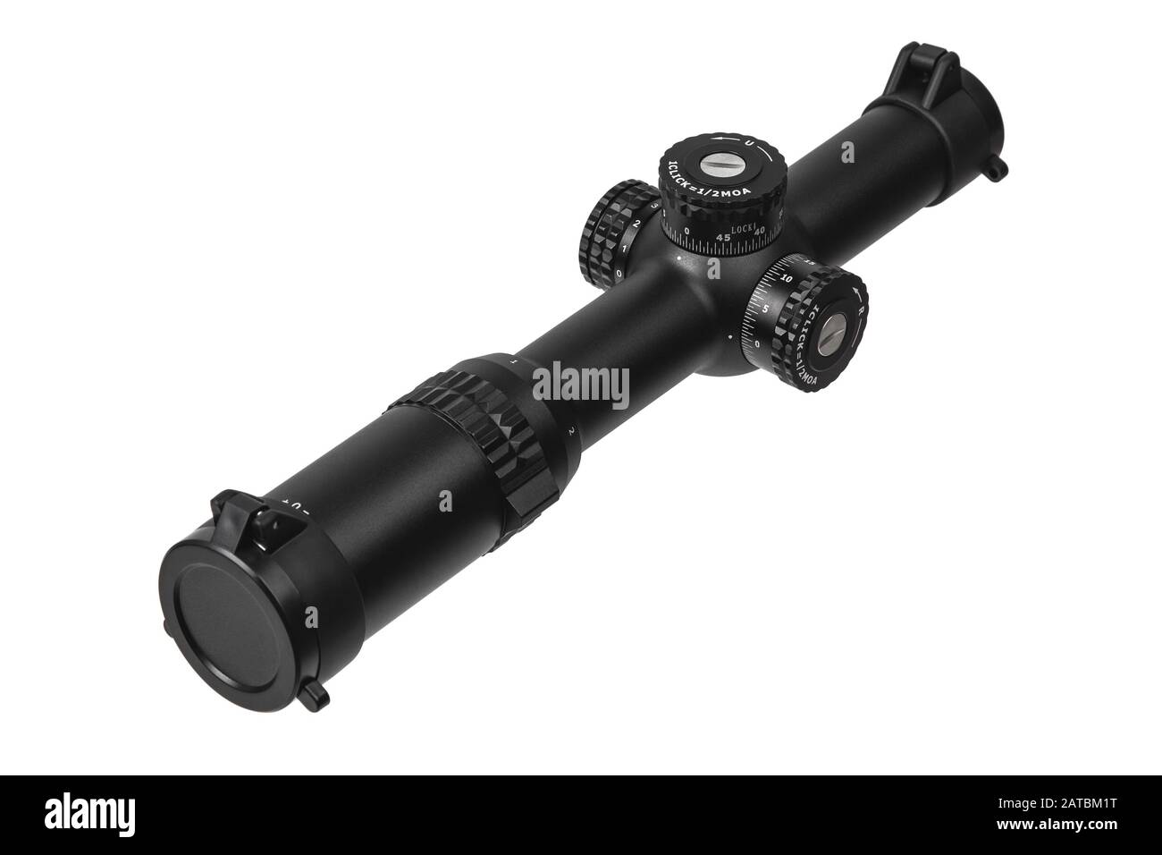 black optical sniper scope isolated on white background Stock Photo - Alamy