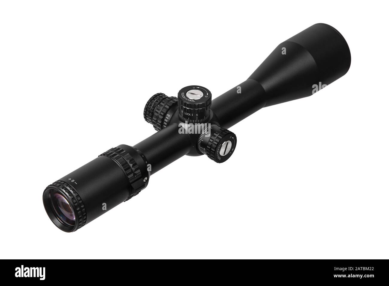 black optical sniper scope isolated on white background Stock Photo - Alamy