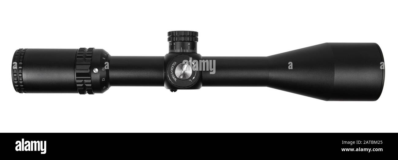 black optical sniper scope isolated on white background Stock Photo - Alamy