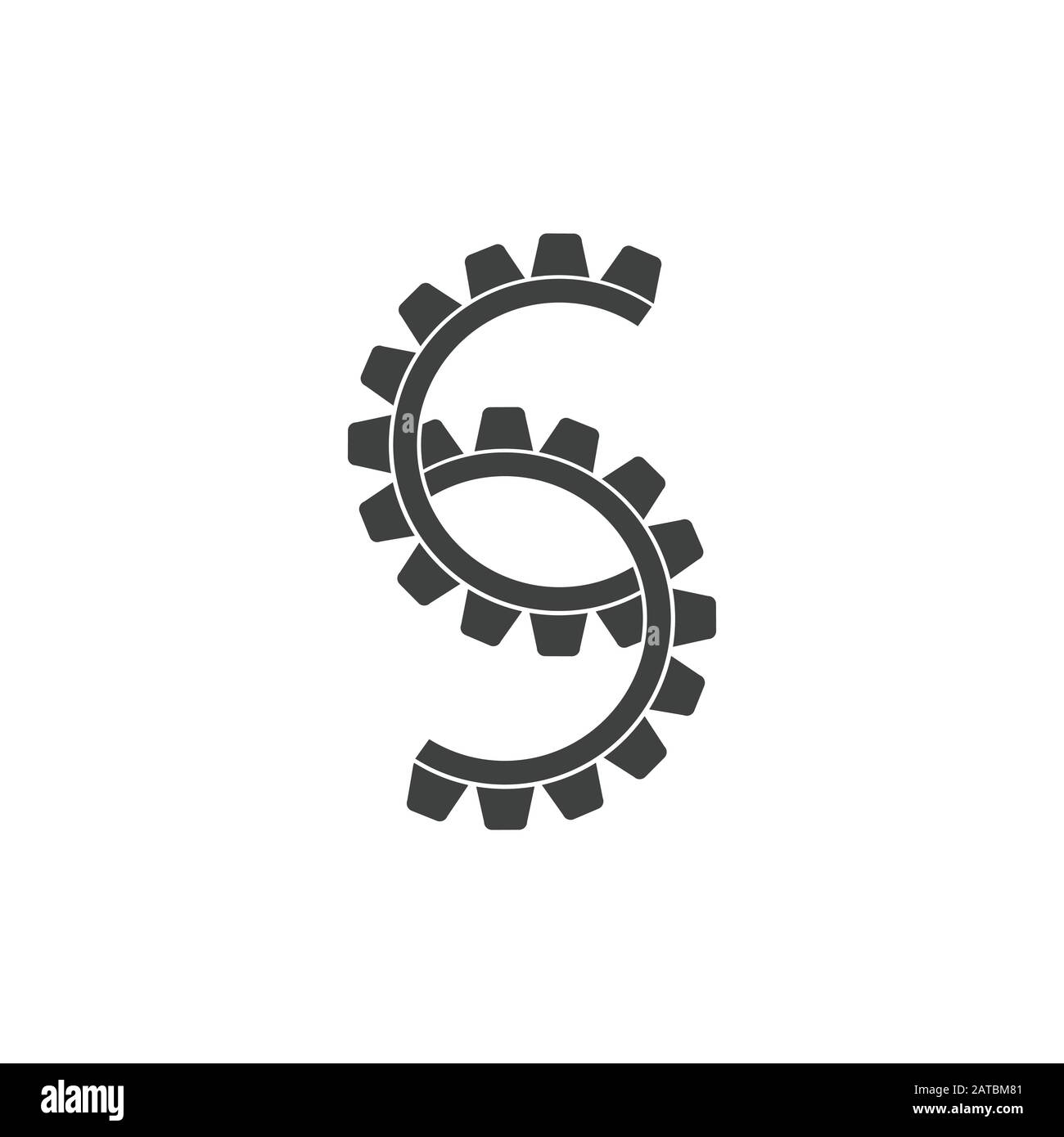abstract letter sc simple geometric cog machine logo vector Stock ...