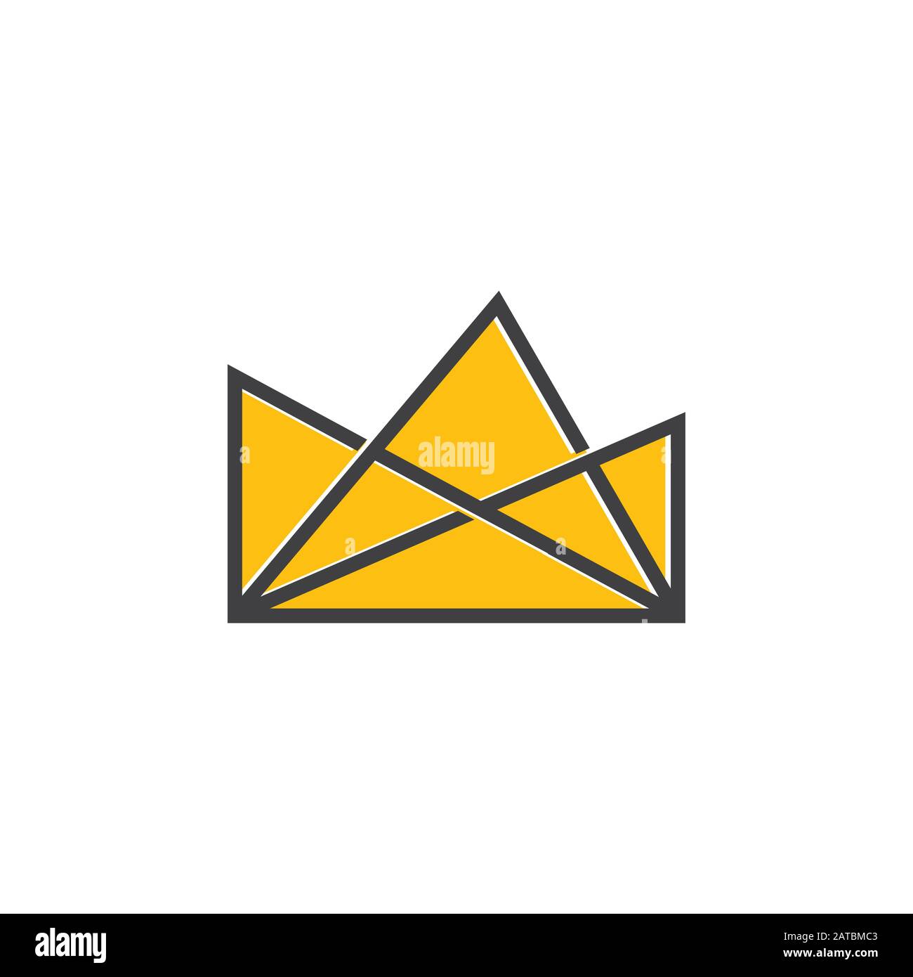 crown linked triangles thin lines art logo vector Stock Vector Image ...