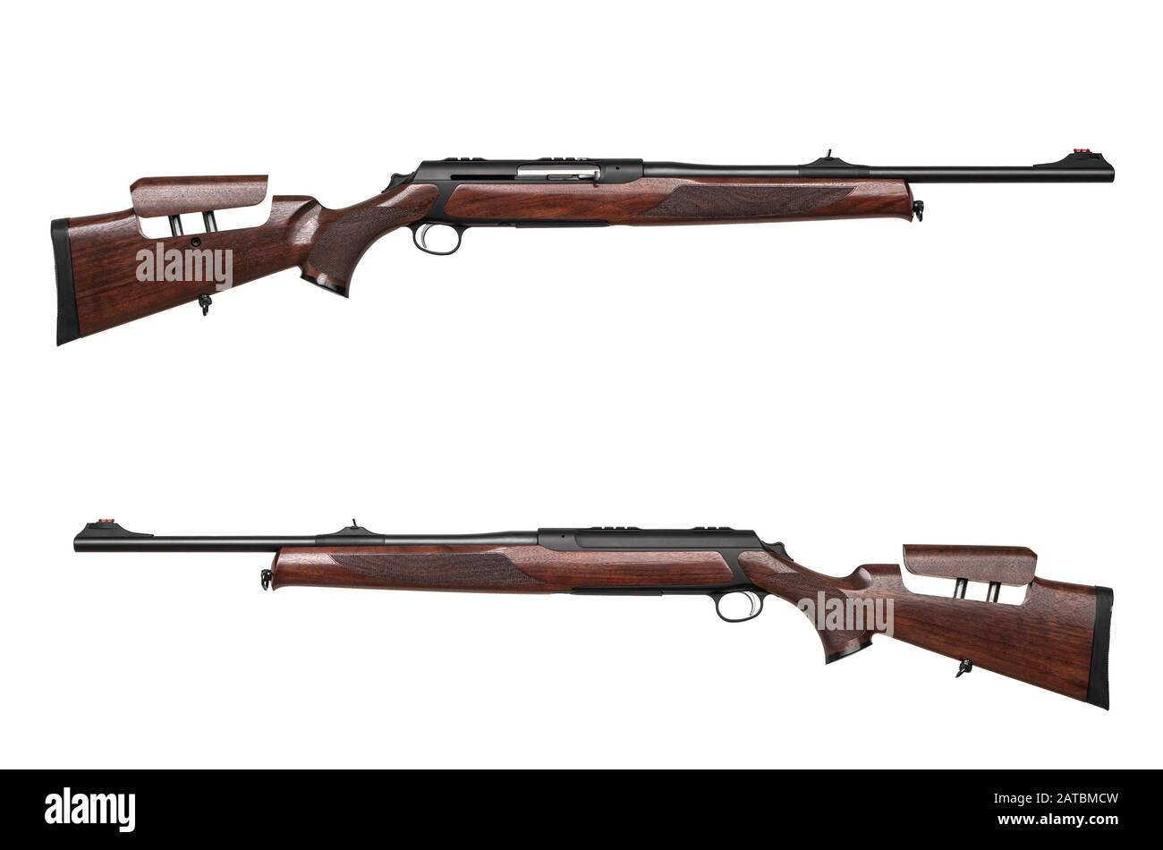 wooden hunting rifle isolated on white background Stock Photo - Alamy