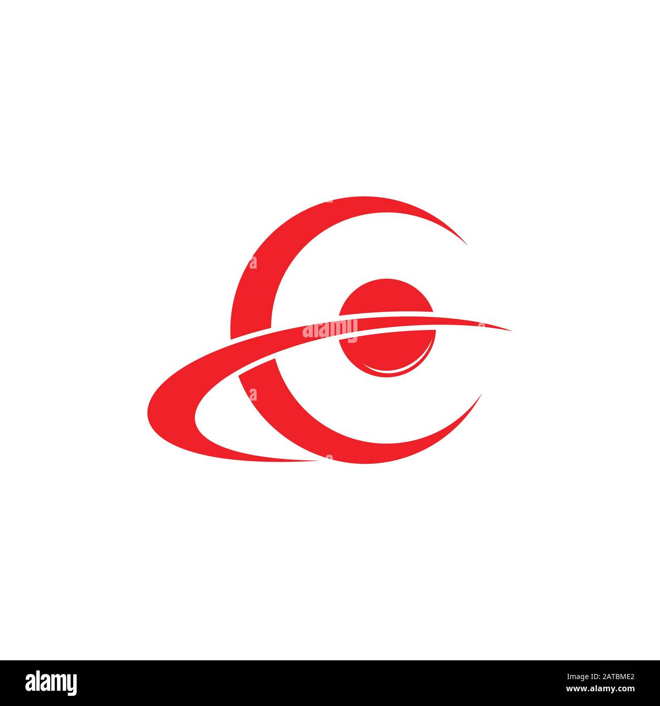 abstract letter c orbital planet flat logo vector Stock Vector Image ...