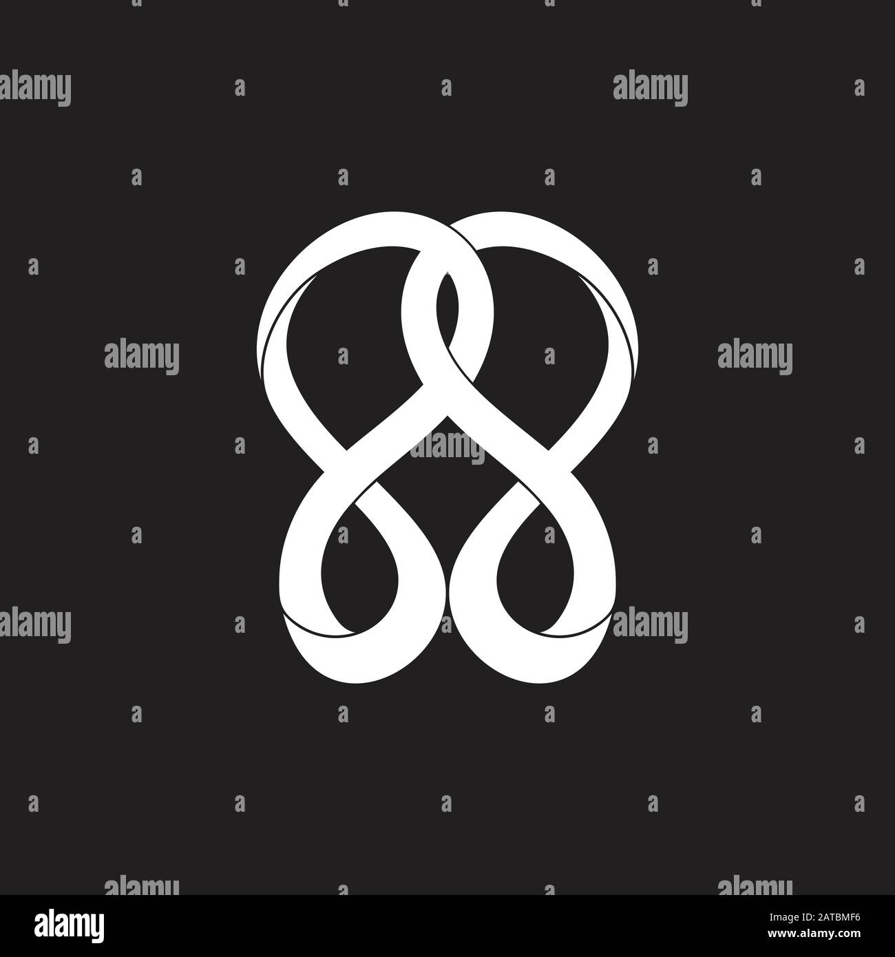 abstract linked infinity curves 3d motion design logo vector Stock ...