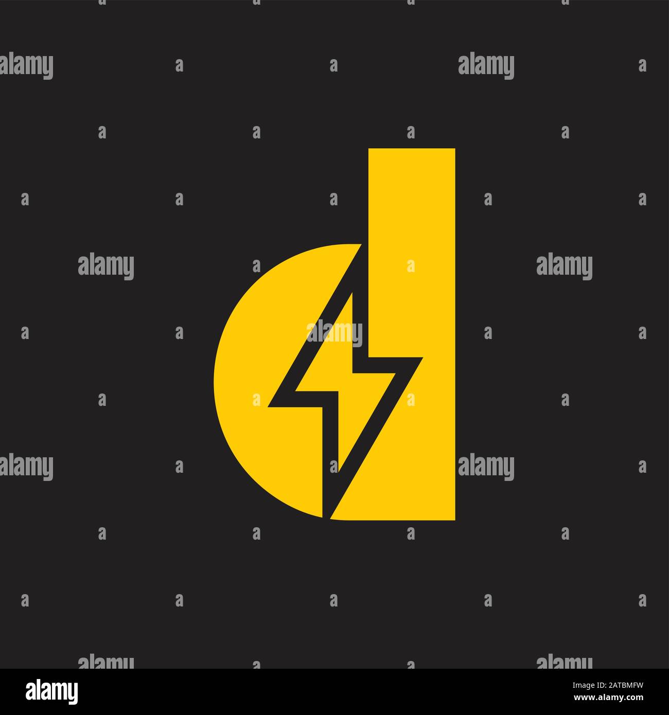 letter d lowercase thunder shape logo vector Stock Vector Image & Art ...