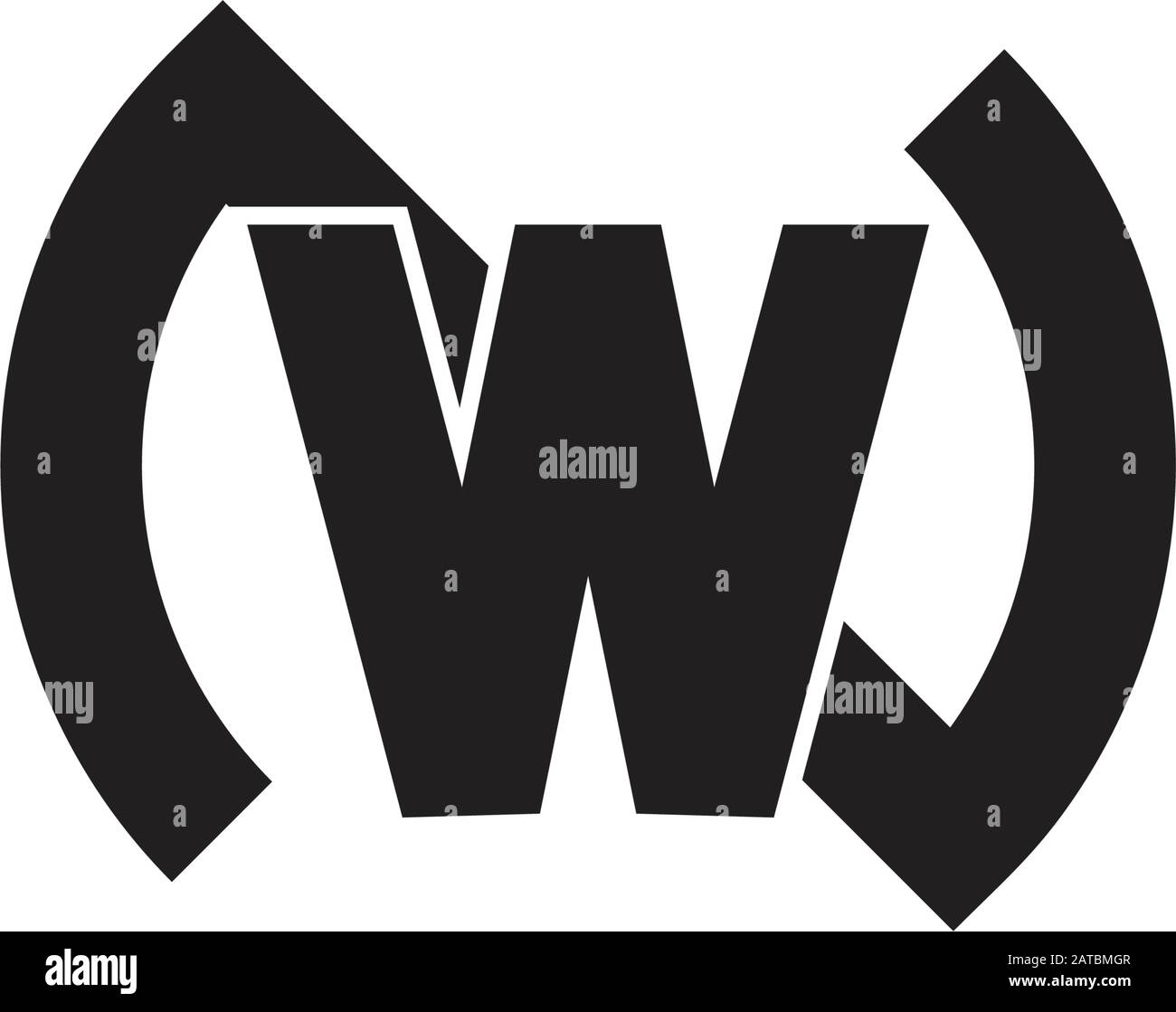 letter nw simple geometric linked logo vector Stock Vector Image & Art ...