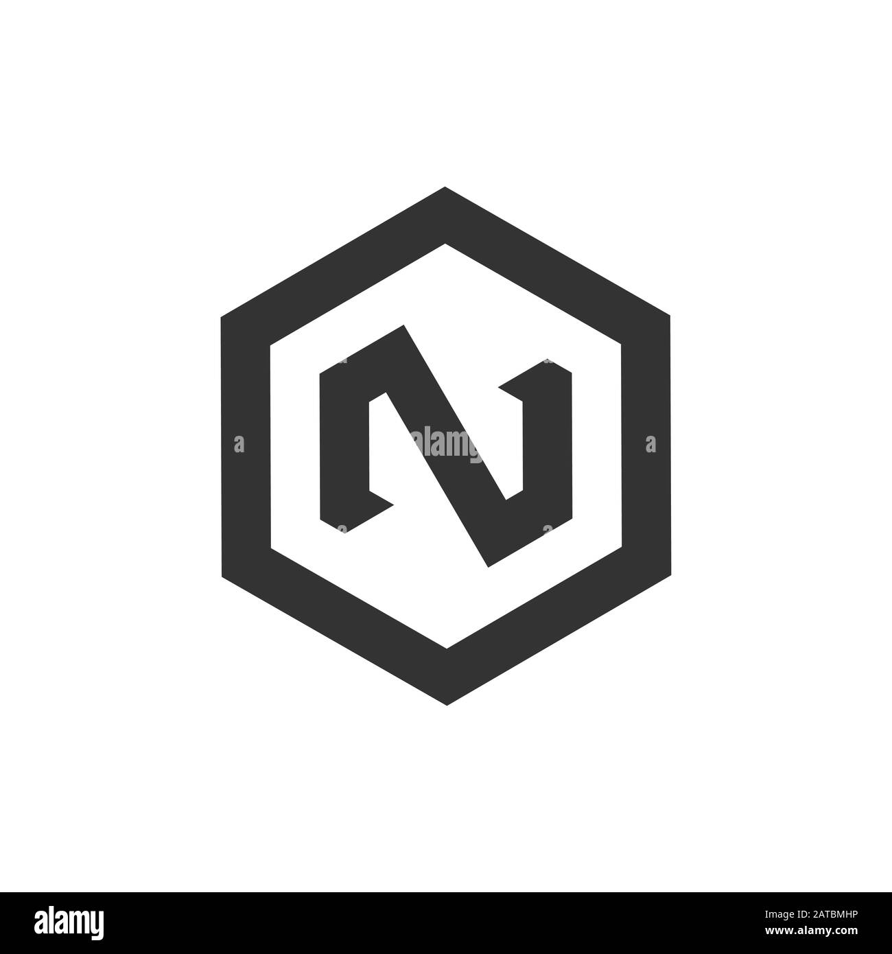 letter n hexagonal geometric logo vector Stock Vector Image & Art - Alamy