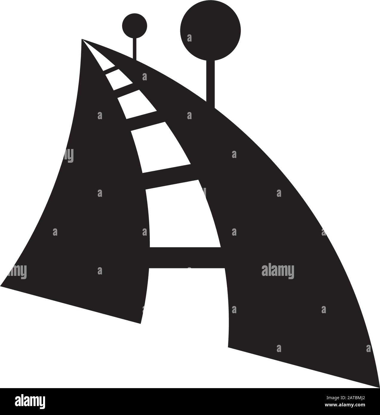simple street road tree symbol geometric design logo vector Stock ...