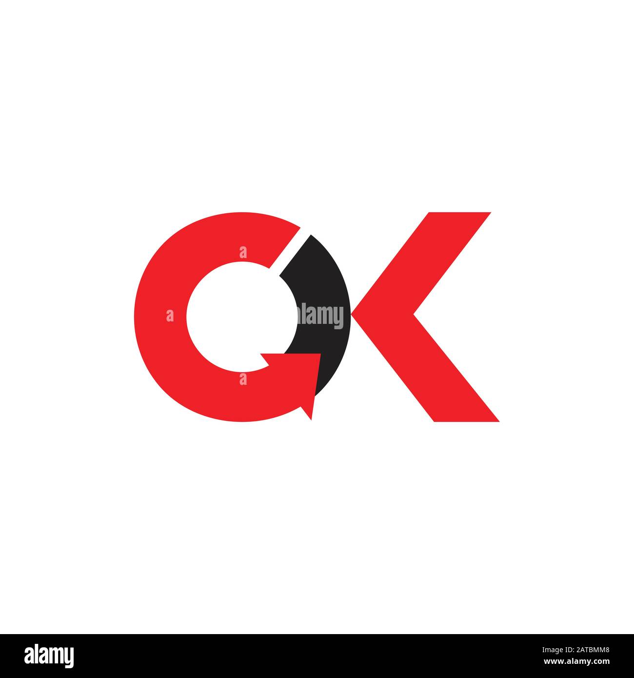 letter ck circle geometric arrow logo vector Stock Vector Image & Art ...
