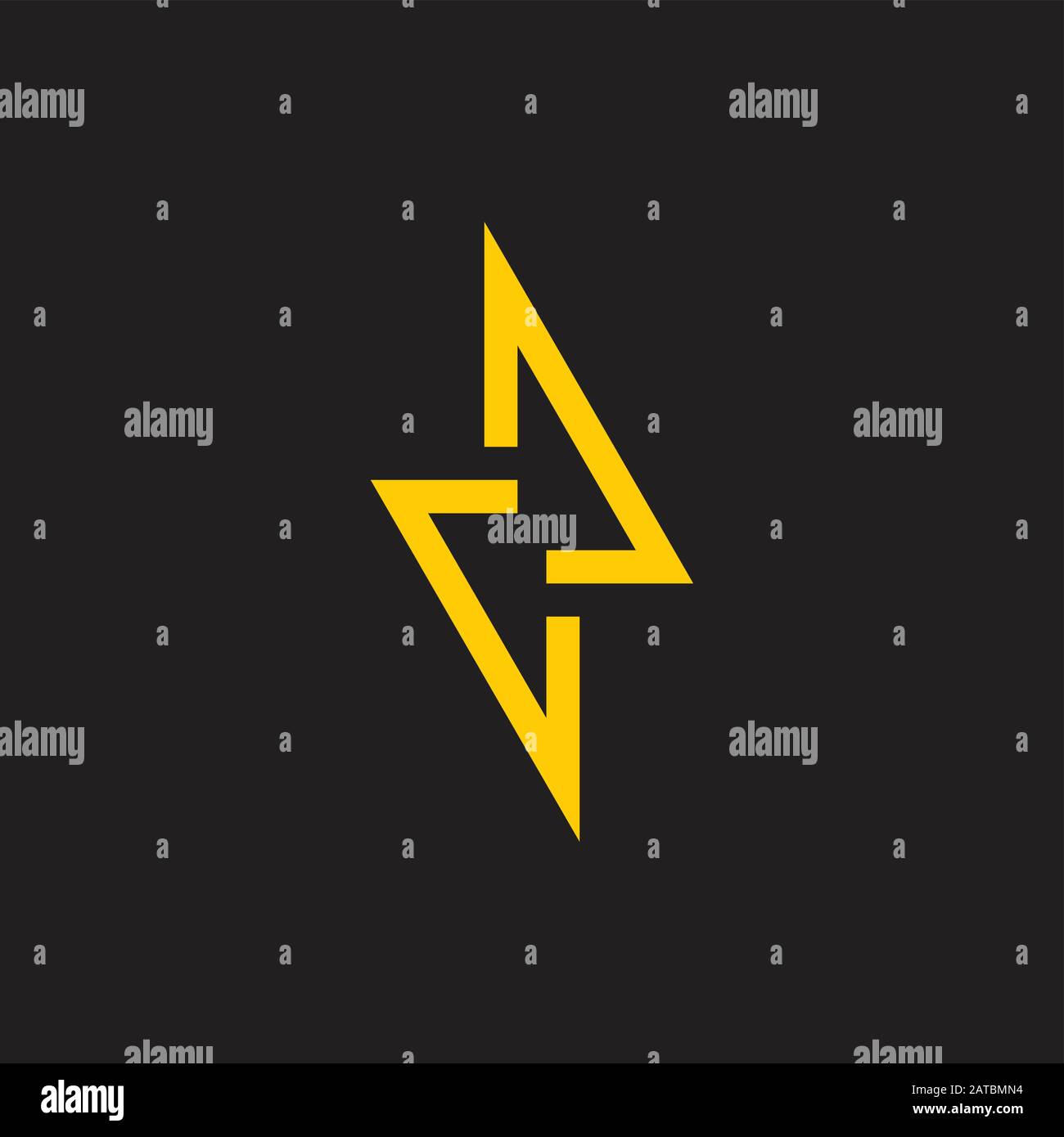thunder simple geometric line design logo vector Stock Vector Image ...