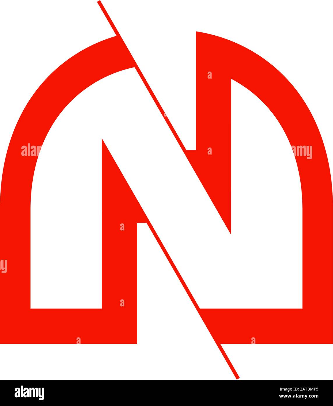 letter n symbol geometric slice negative space logo vector Stock Vector ...