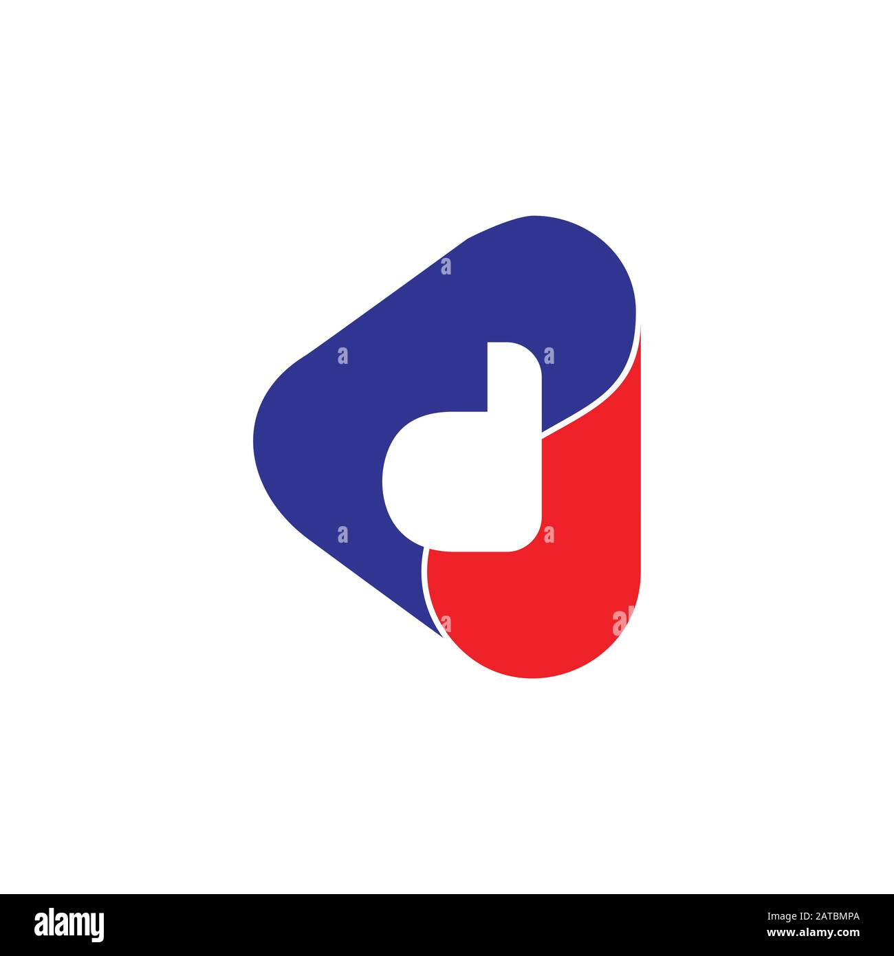 letter d symbol 3d curves geometric logo vector Stock Vector Image ...