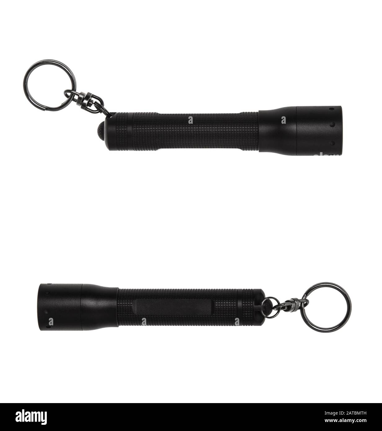 modern black metal flashlight isolated on white background Stock Photo ...
