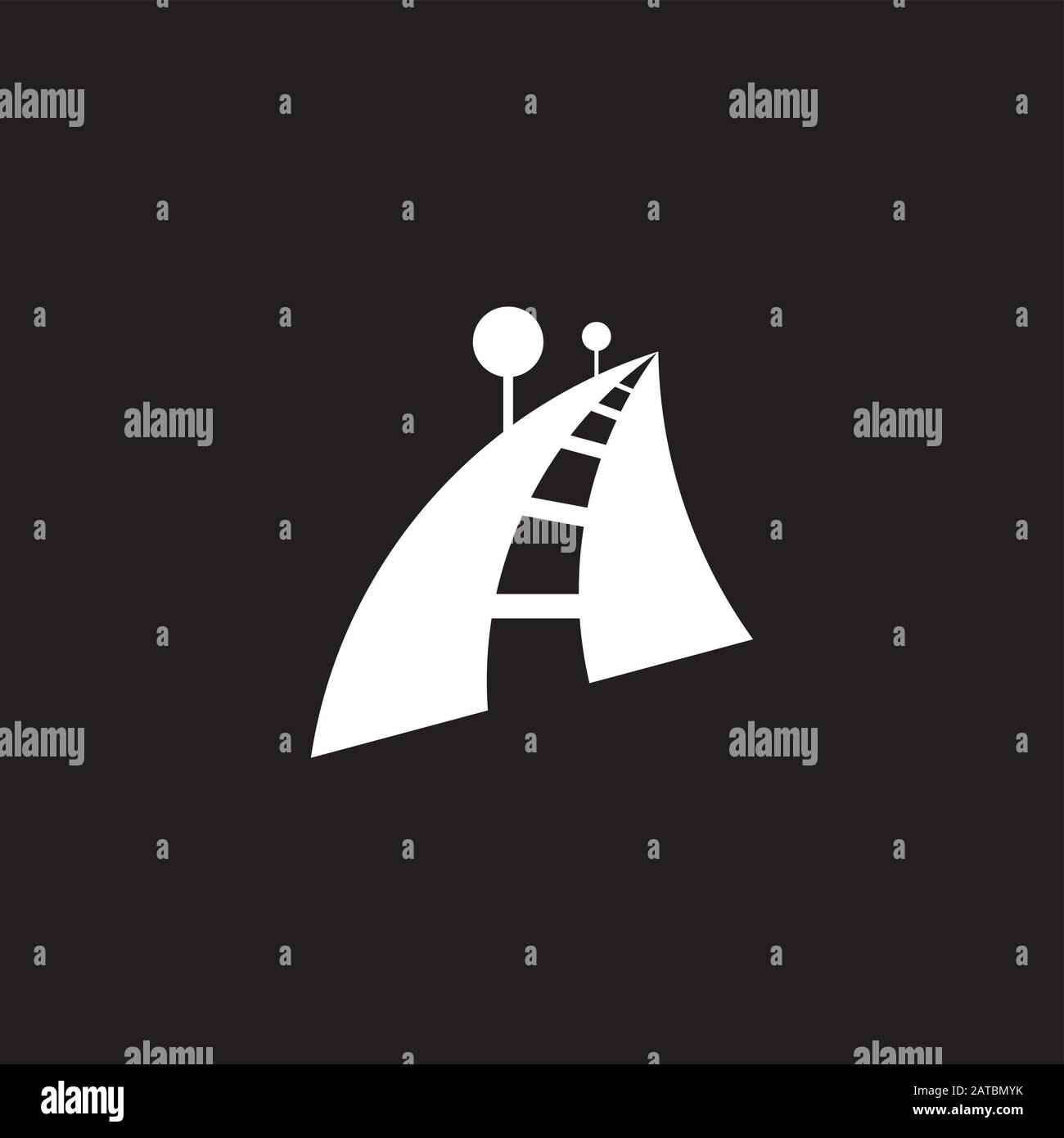 simple street road tree symbol geometric design logo vector Stock ...