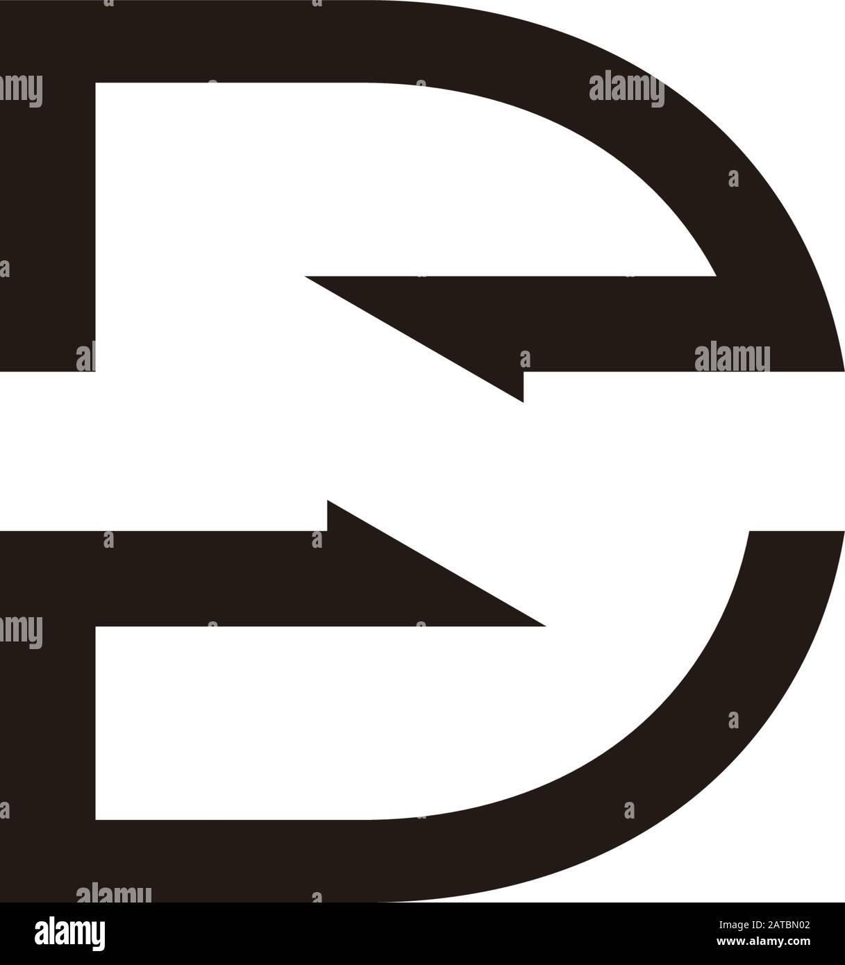 letter ds symbol geometric arrow negative space logo vector Stock ...