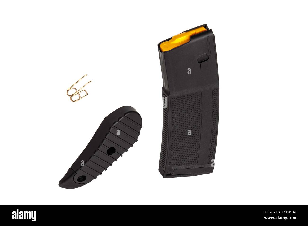 Assault rifle magazine isolated on white background Stock Photo - Alamy