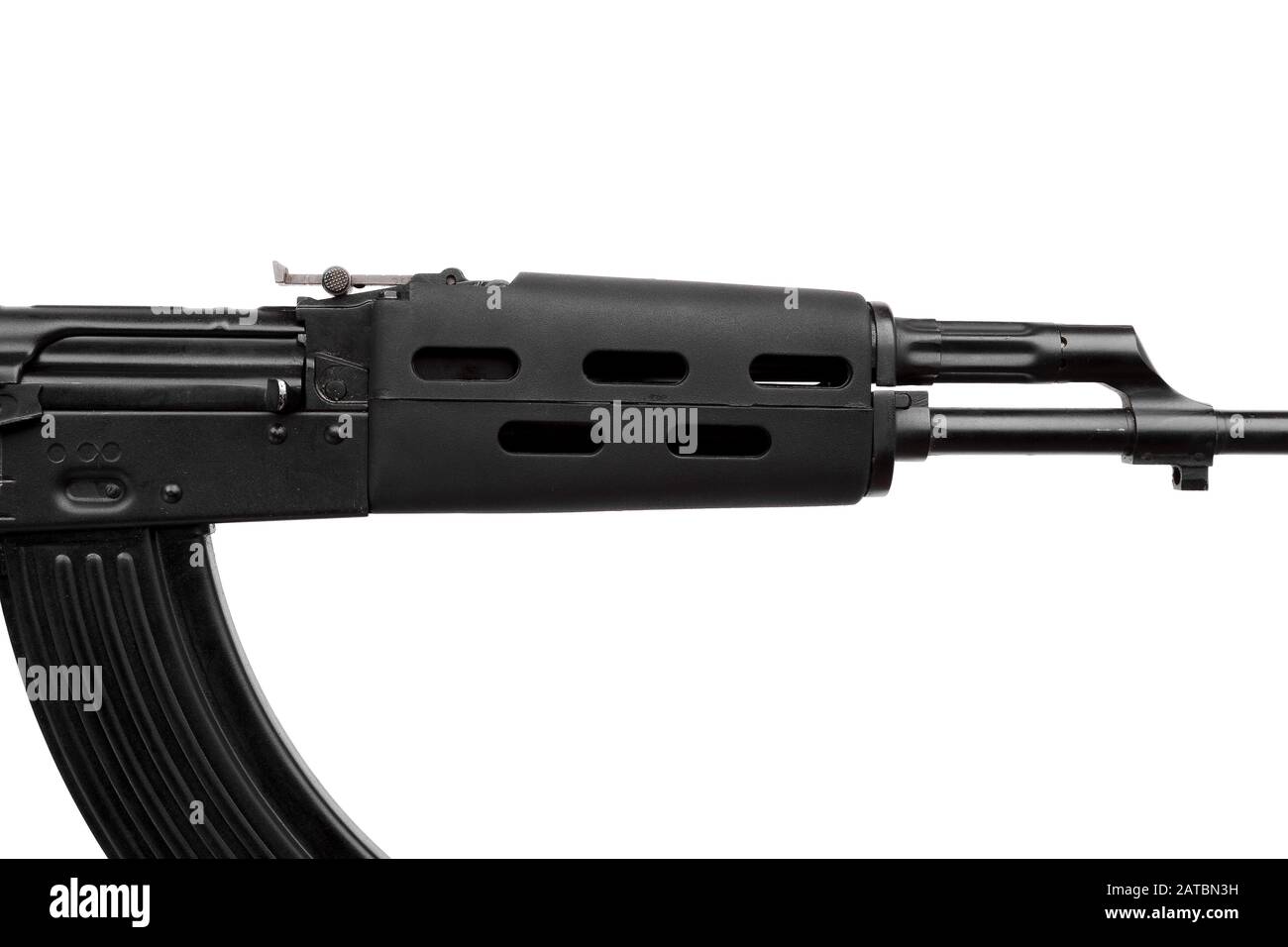 Soviet carbine in modern body kit isolate on a white background. Tuned ...