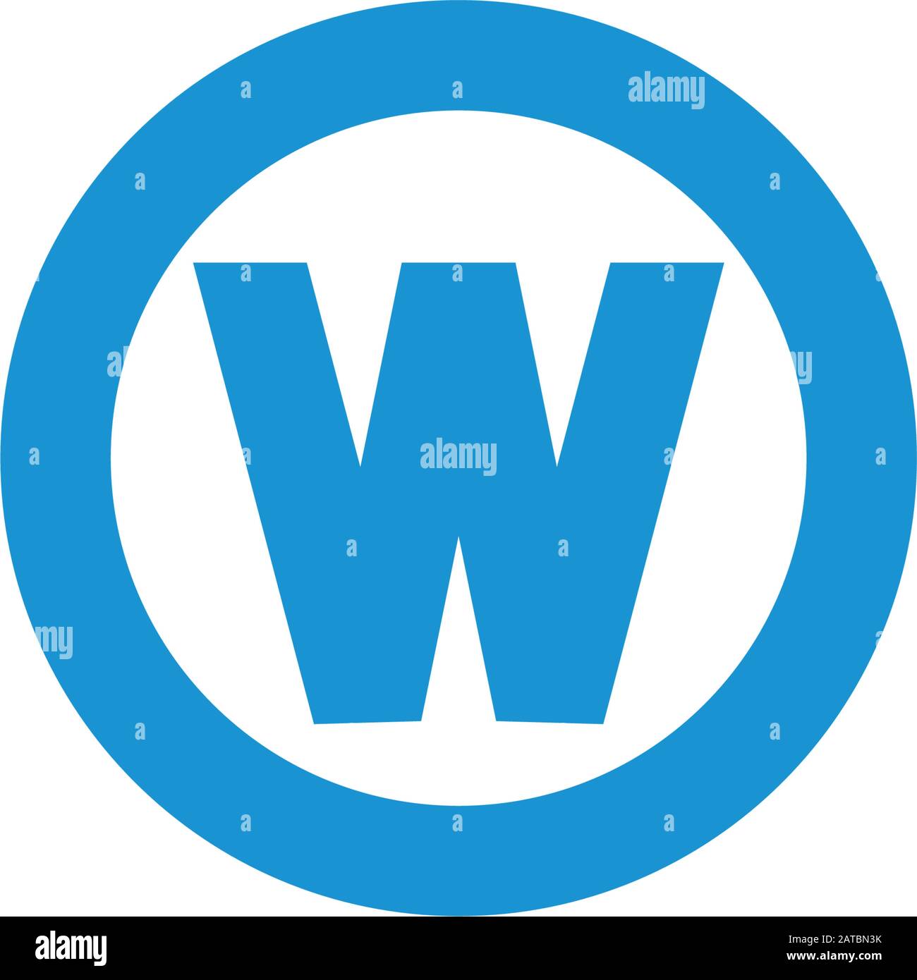 letter w simple geometric circle logo vector Stock Vector Image & Art ...