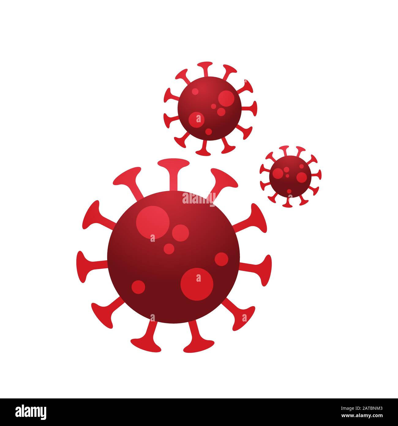 microscopic view of floating influenza coronavirus cell 2019-nCoV flu ...
