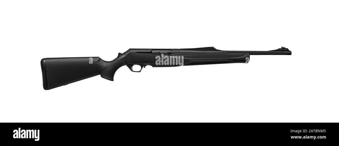 Modern semi-automatic hunting rifle isolated on white background ...