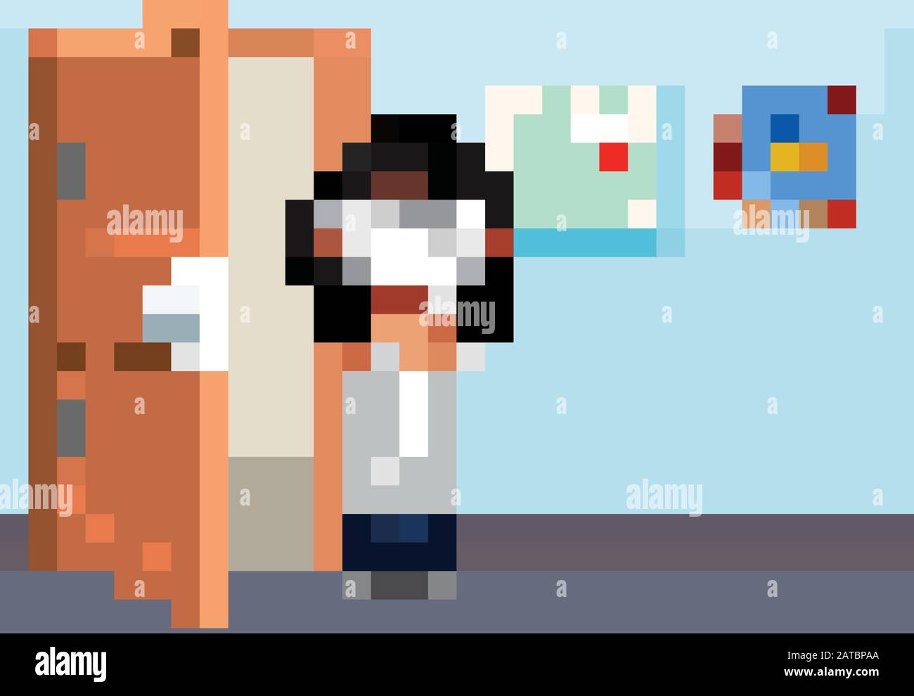 Scientist standing in the room illustration Stock Vector Image & Art ...