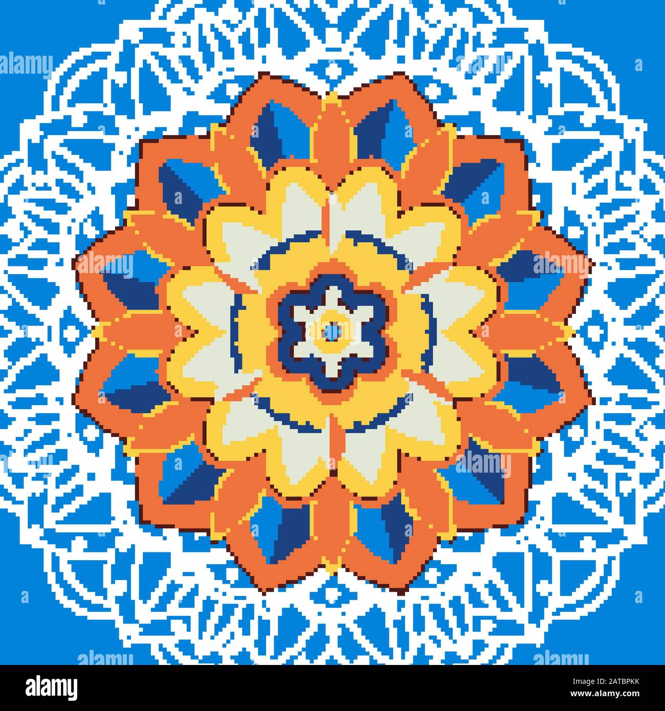 Mandala patterns on blue background illustration Stock Vector Image ...