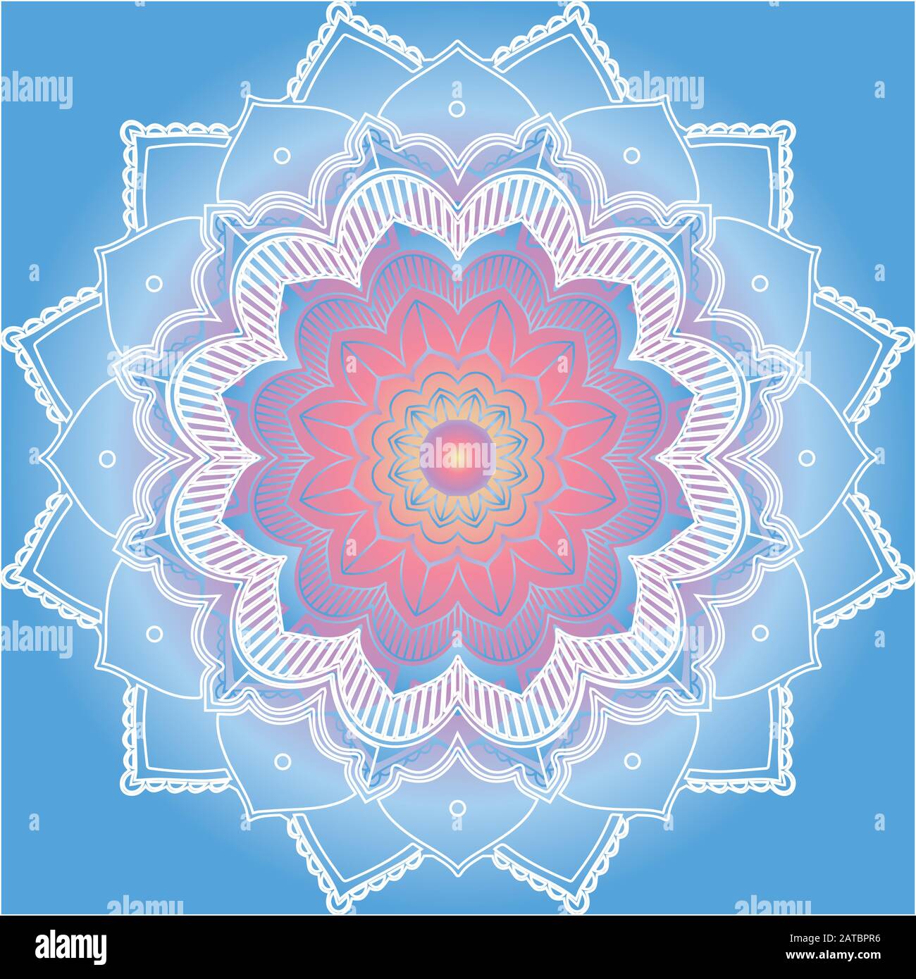 Mandala patterns on blue background illustration Stock Vector Image ...