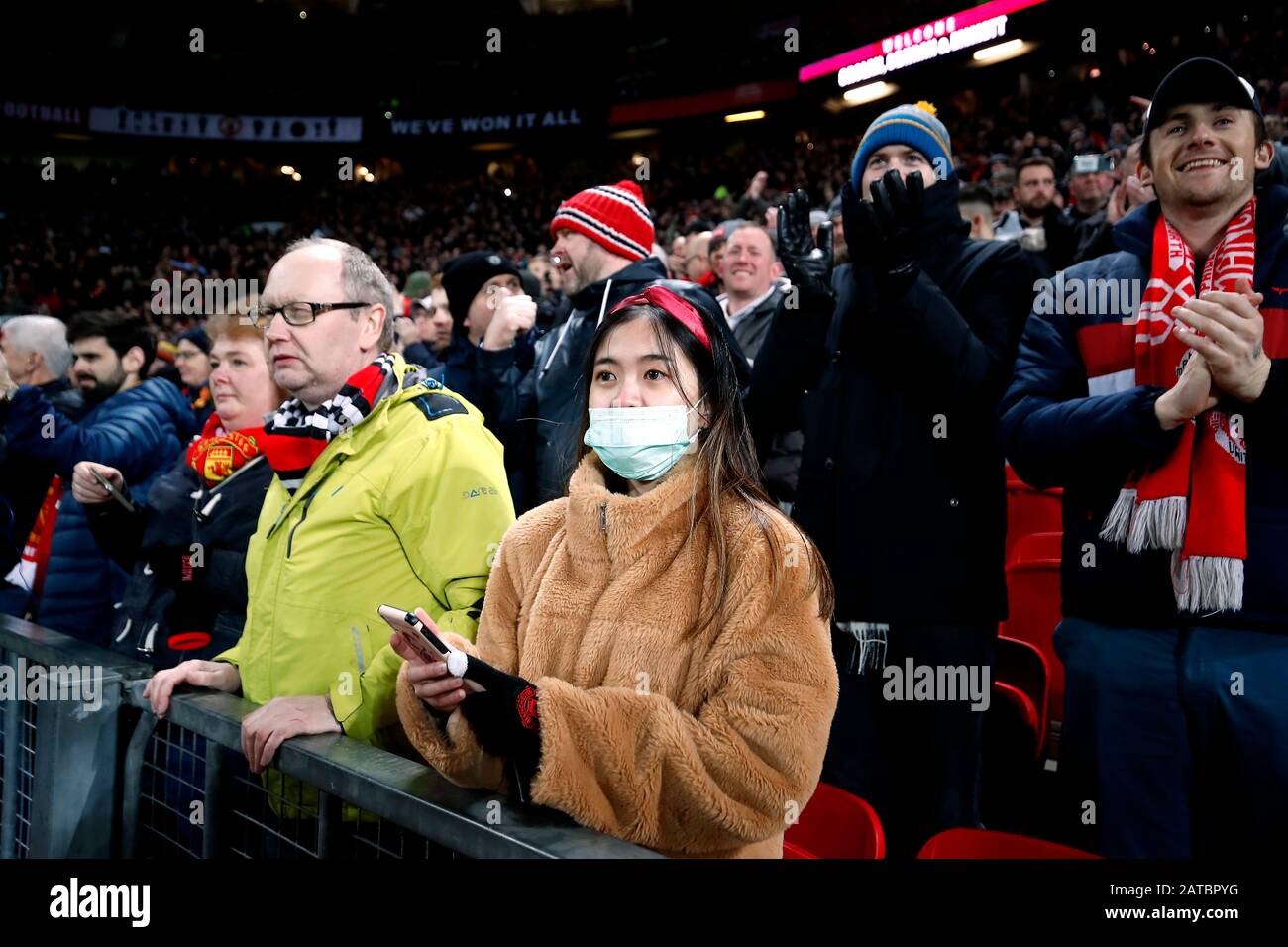Manchester United fans in the stands during the Premier League match at ...