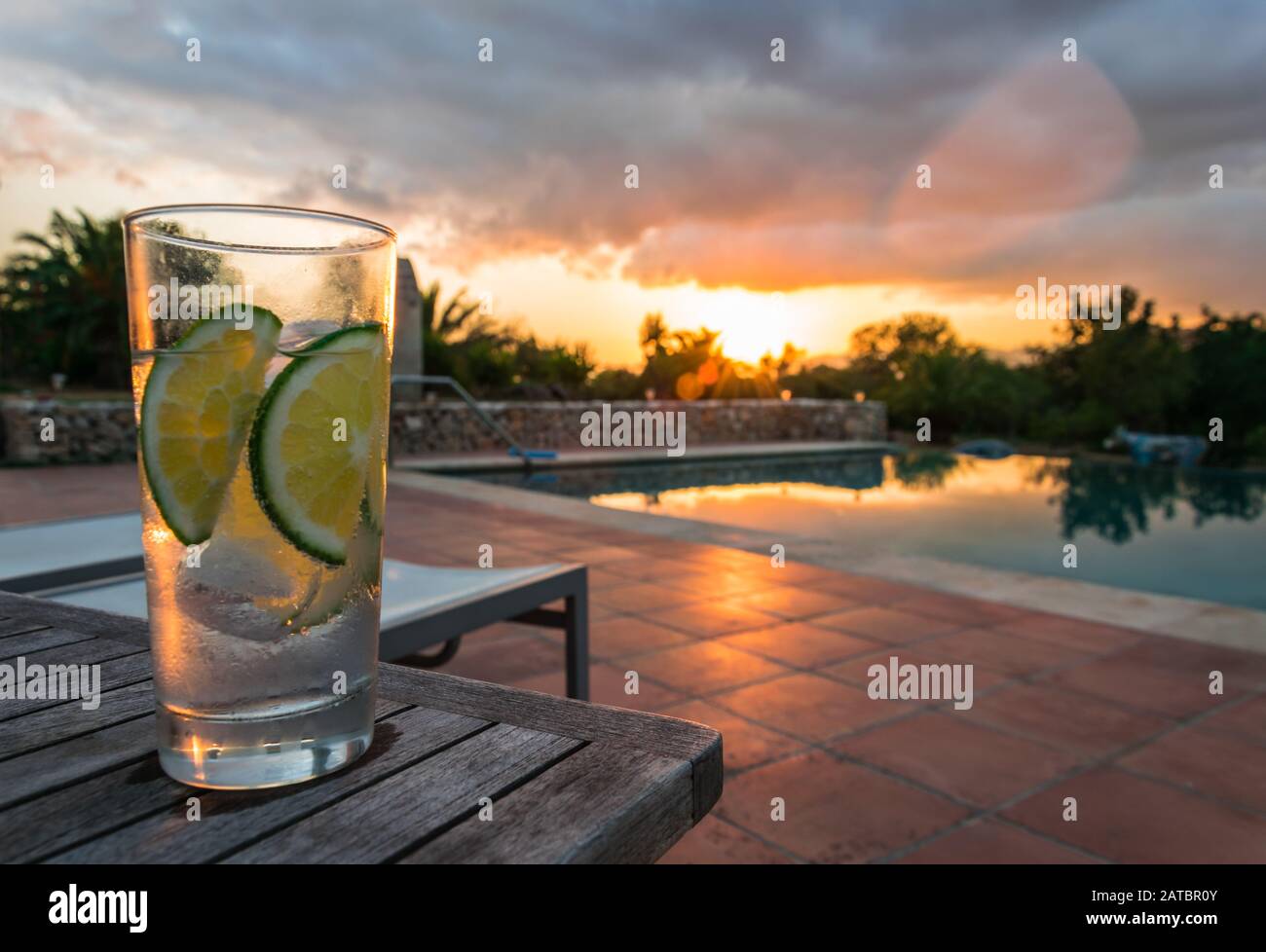 End of Day Drink Pool Table Stock Photo - Alamy