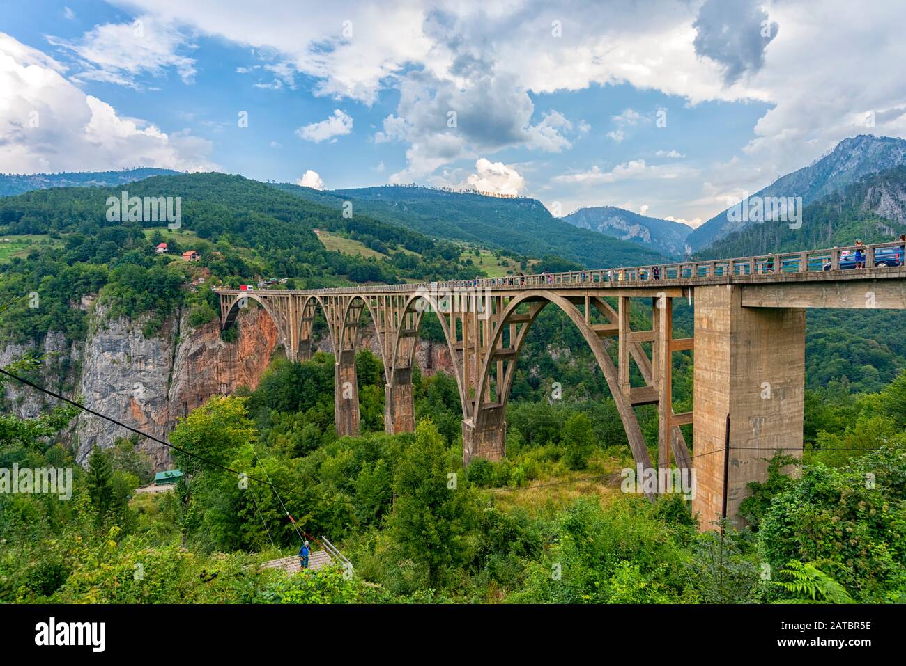 September 2019 Montenegro. Durdevica bridge in the mountains of ...