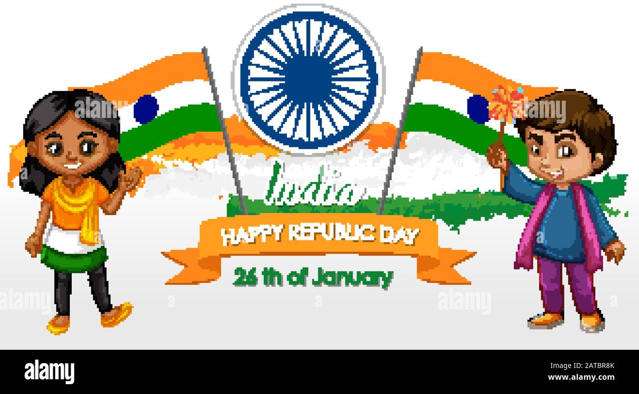 Public holiday poster design with happy kids illustration Stock Vector ...