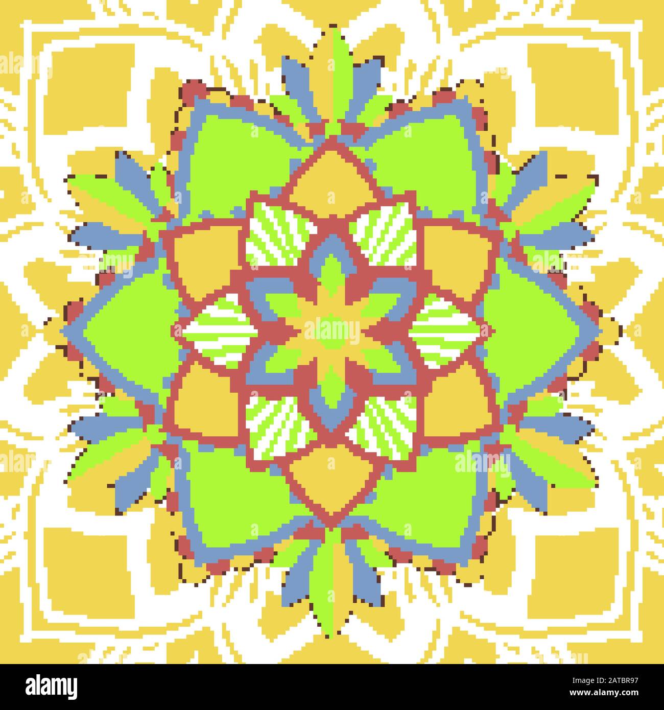 Mandala patterns on yellow background illustration Stock Vector Image ...