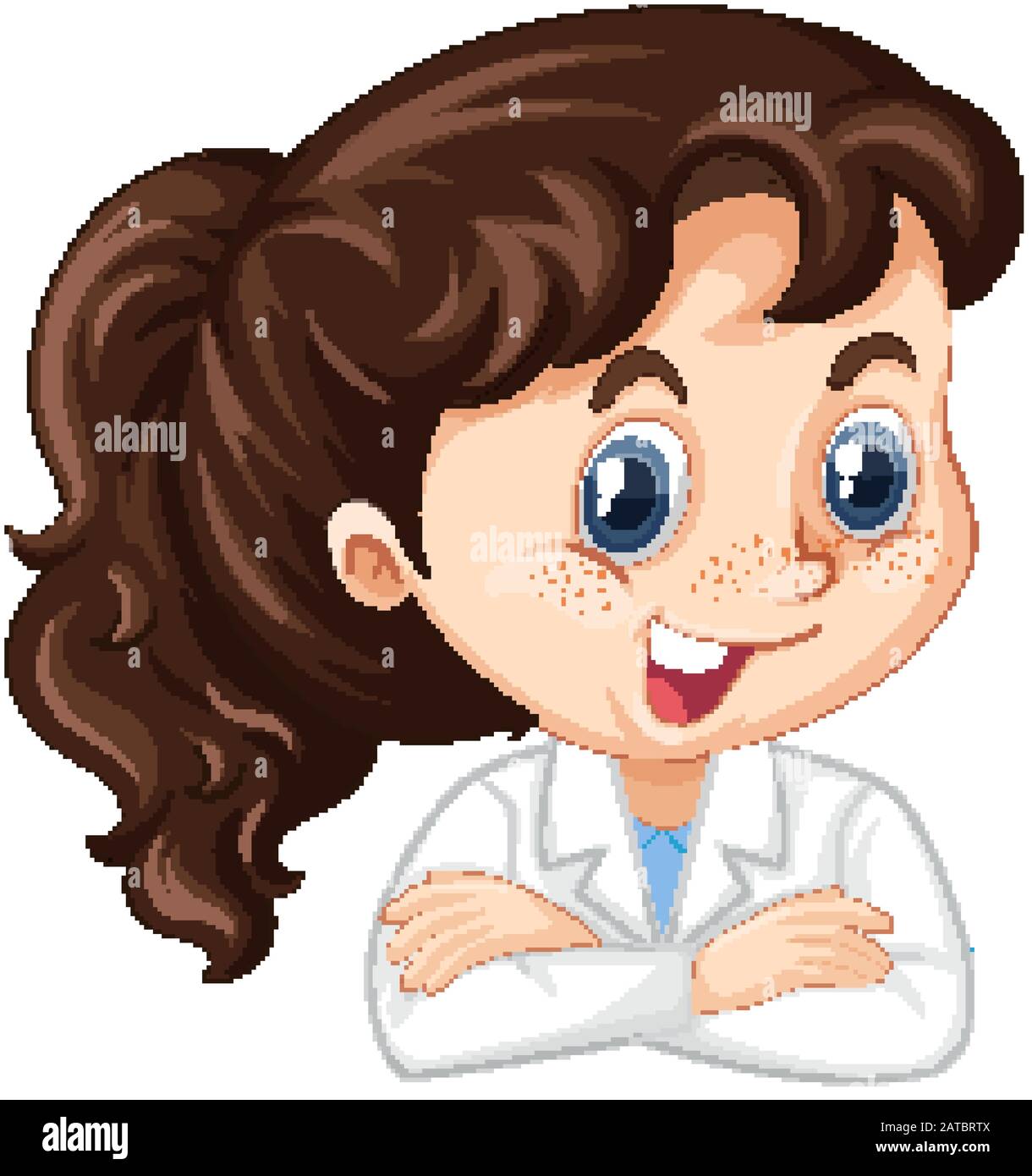 Girl in science gown on isolated background illustration Stock Vector ...