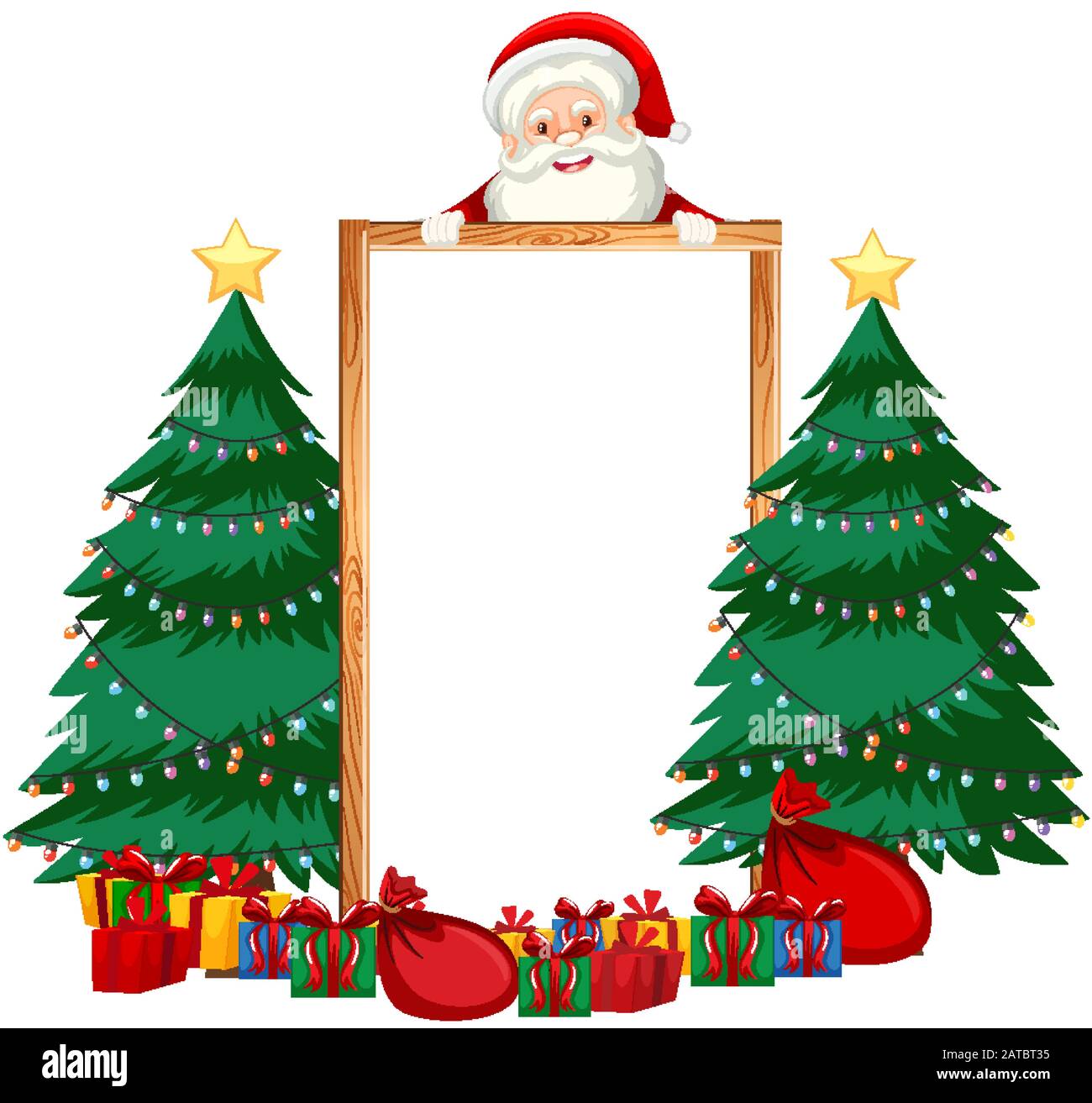 Christmas theme with Santa and presents illustration Stock Vector Image ...
