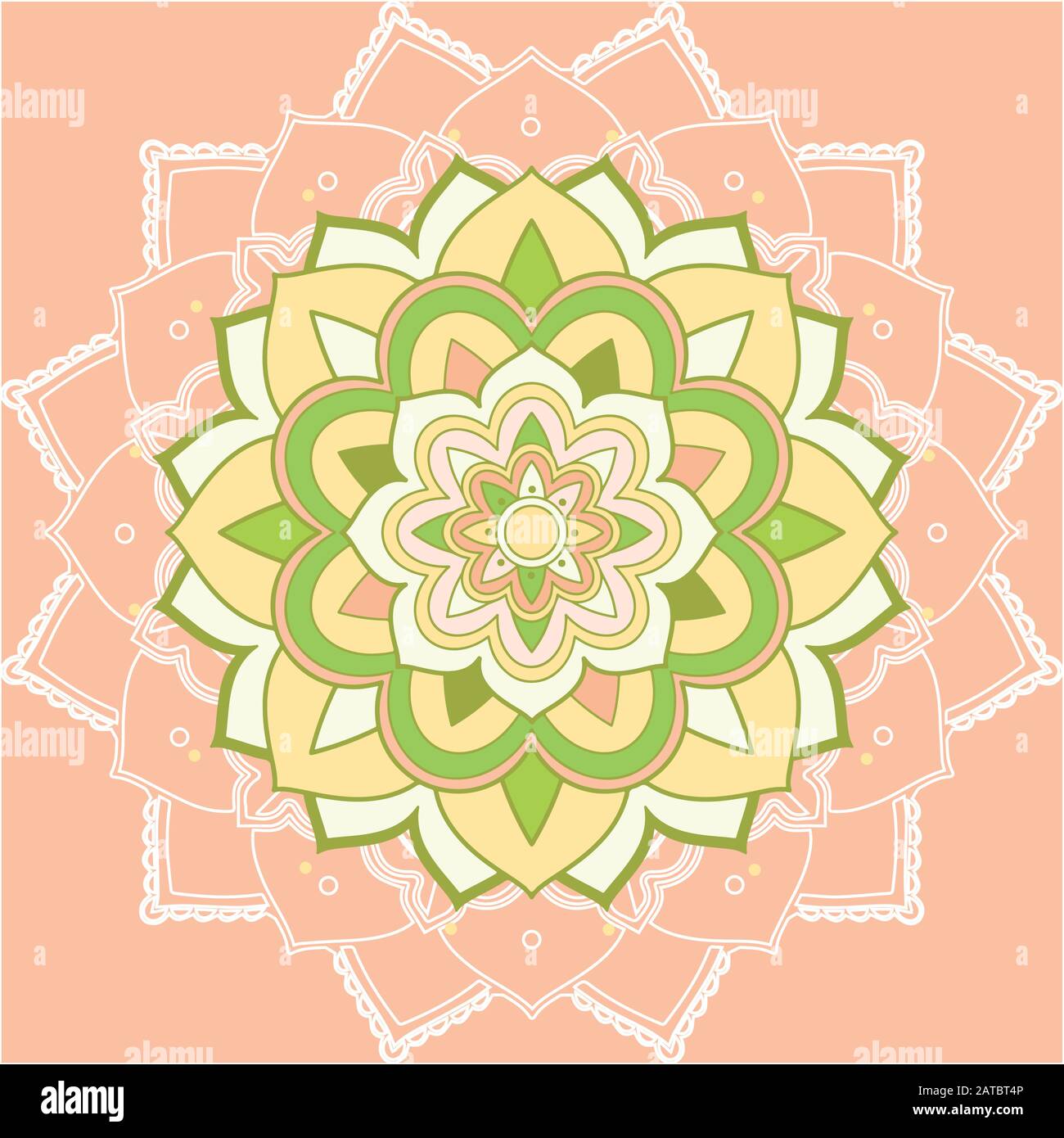 Mandala patterns on orange background illustration Stock Vector Image ...