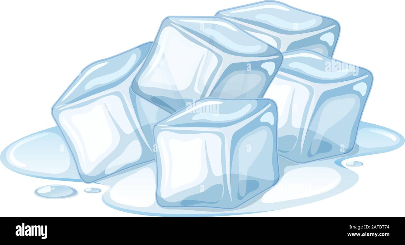 Pile of ice melting on white background illustration Stock Vector Image ...