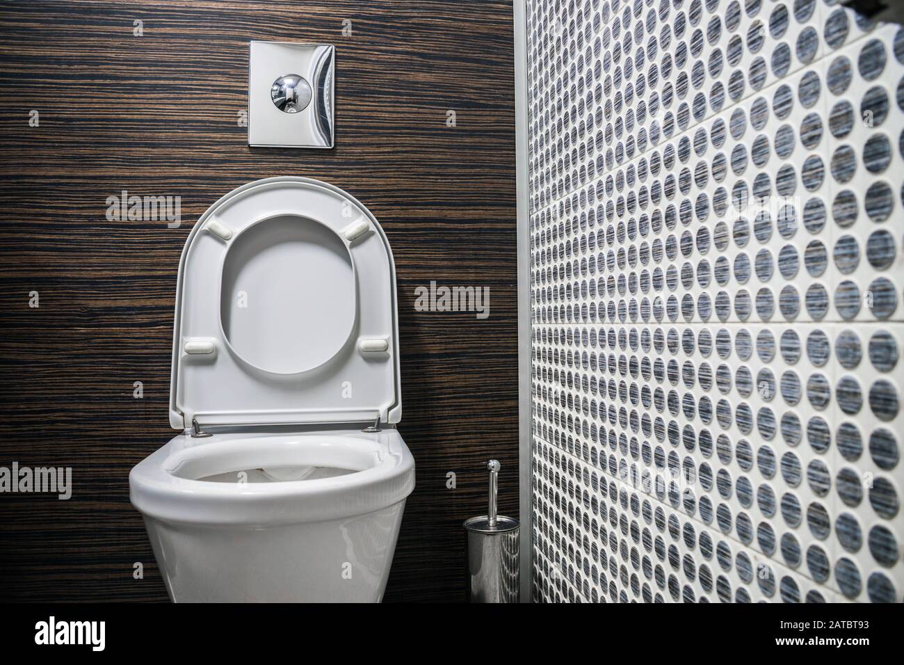 Toilet room with an open toilet Stock Photo - Alamy