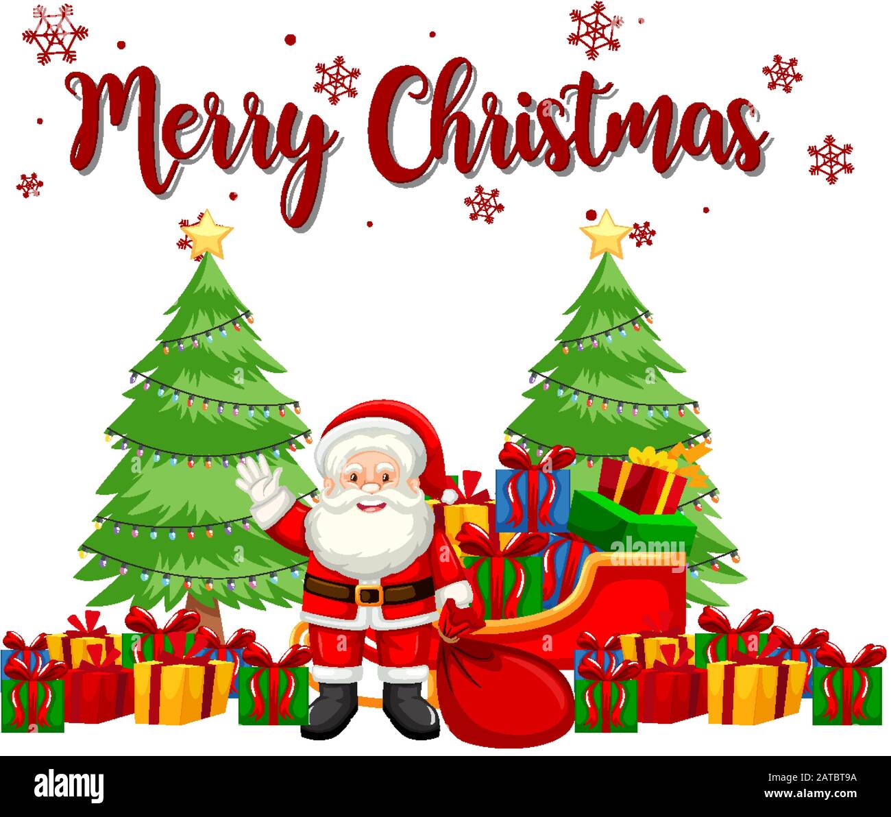 Christmas theme with Santa and presents illustration Stock Vector Image ...