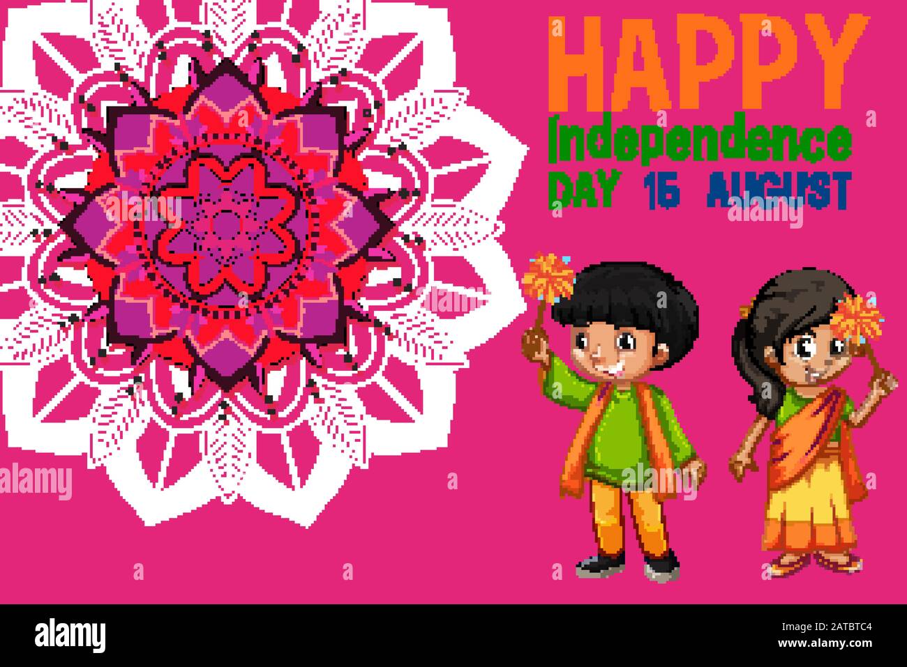 Public holiday poster design with happy kids illustration Stock Vector ...