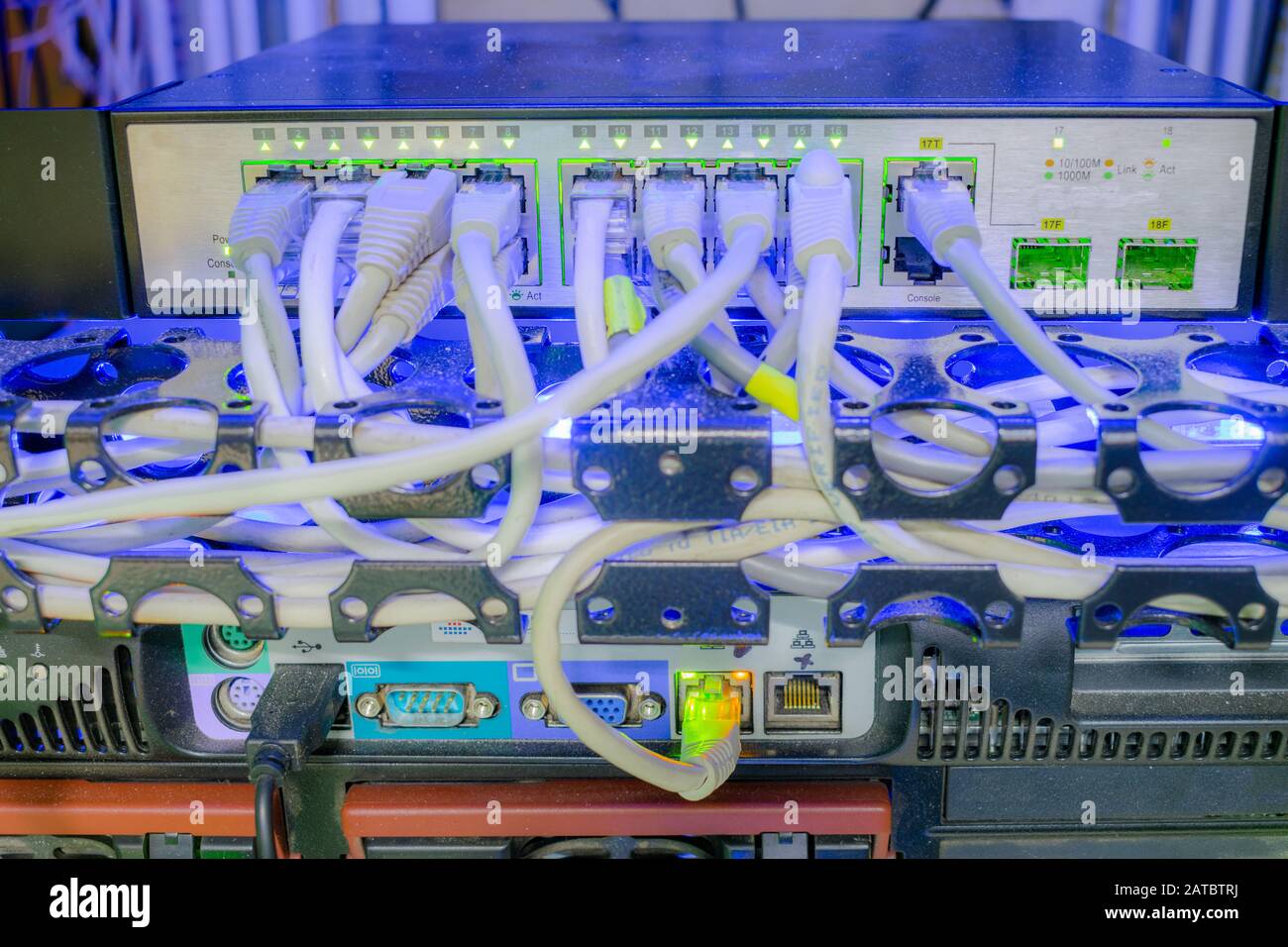 The Internet UTP cable is connected to a network managed switch ...