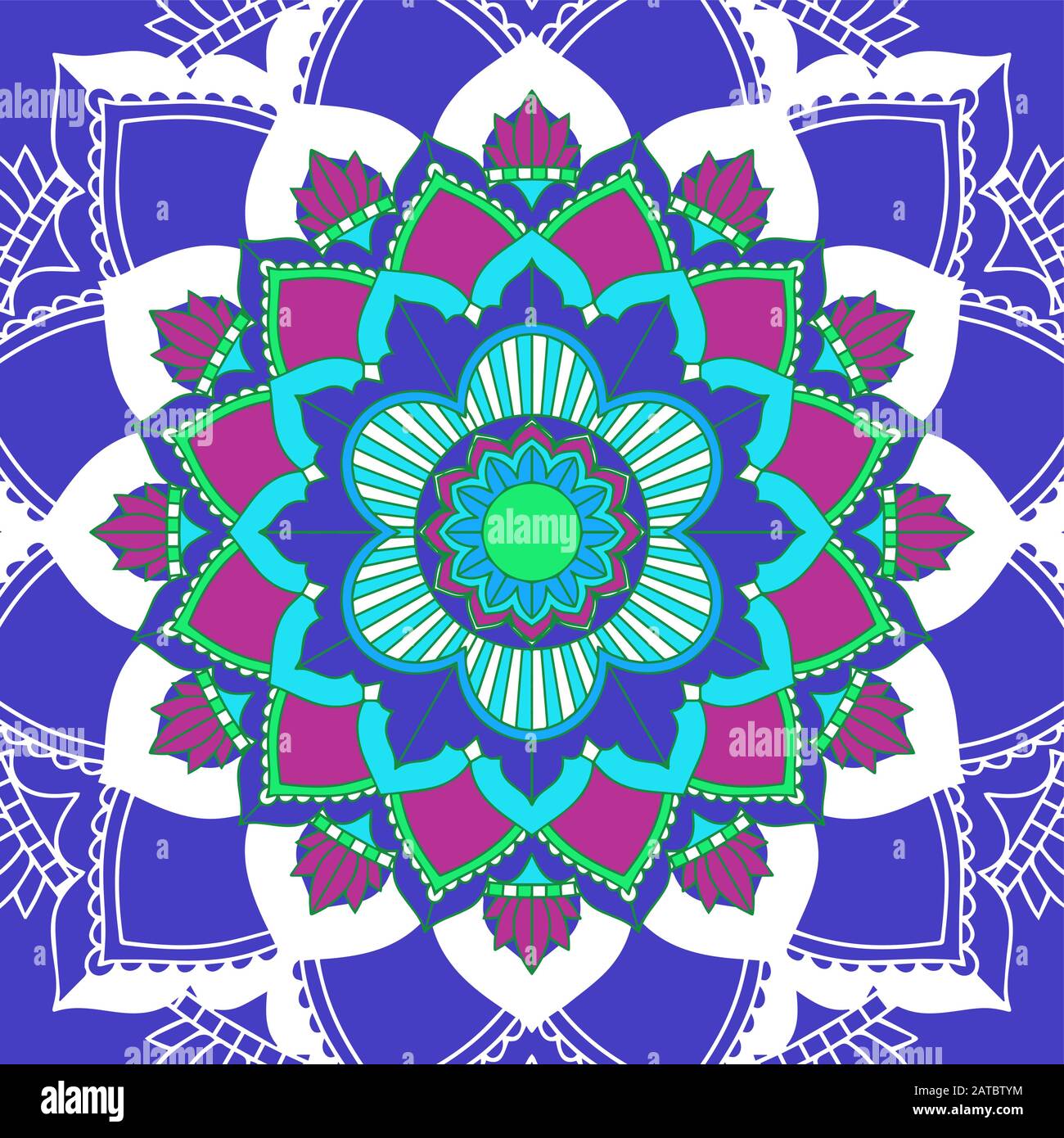 Mandala patterns on blue background illustration Stock Vector Image ...