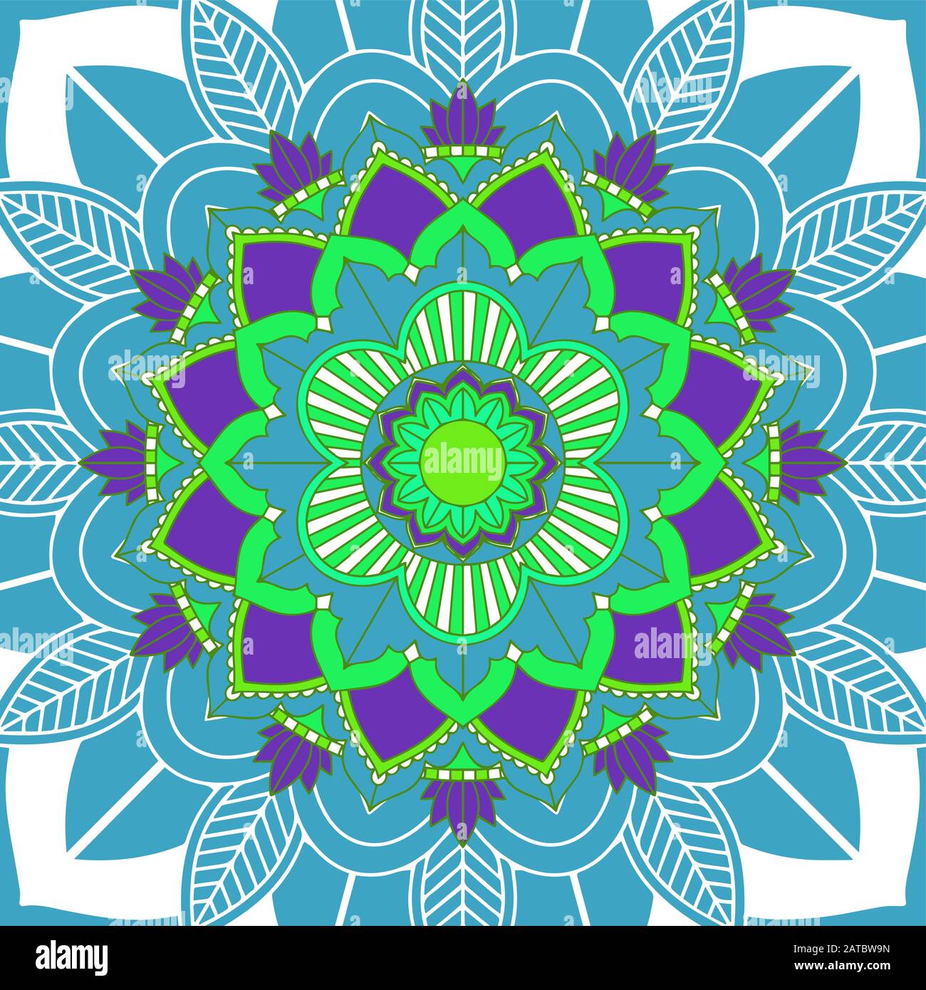 Mandala patterns on blue background illustration Stock Vector Image ...