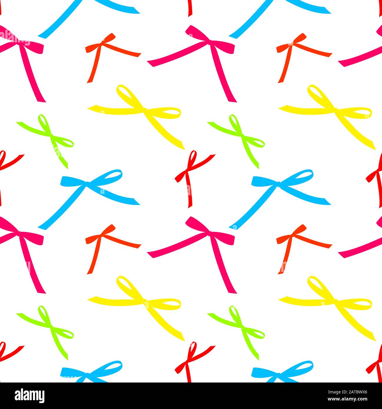 Colored Glossy Ribbon Bow. Seamless pattern. Vector Illustration Stock ...