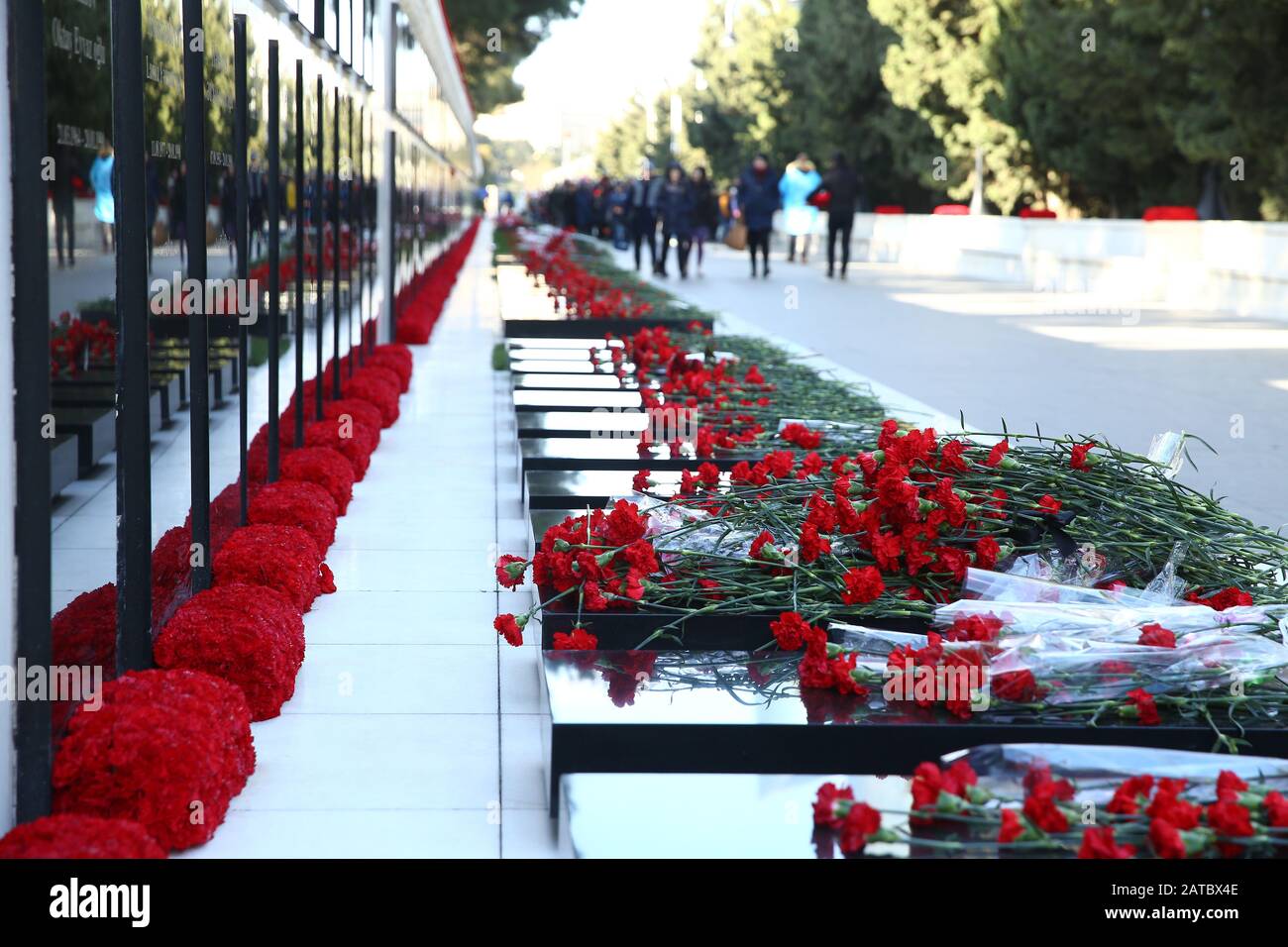 People visiting Alley of Martyrs on anniversary of 20th January tragedy ...