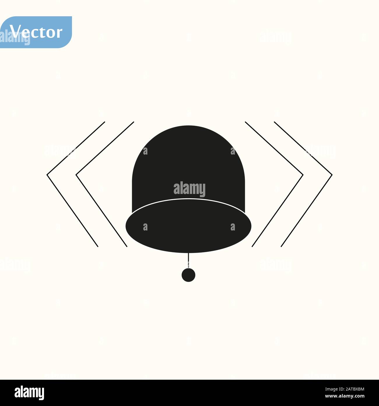 Bell icon vector, Alarm, service handbell sign Isolated on white ...