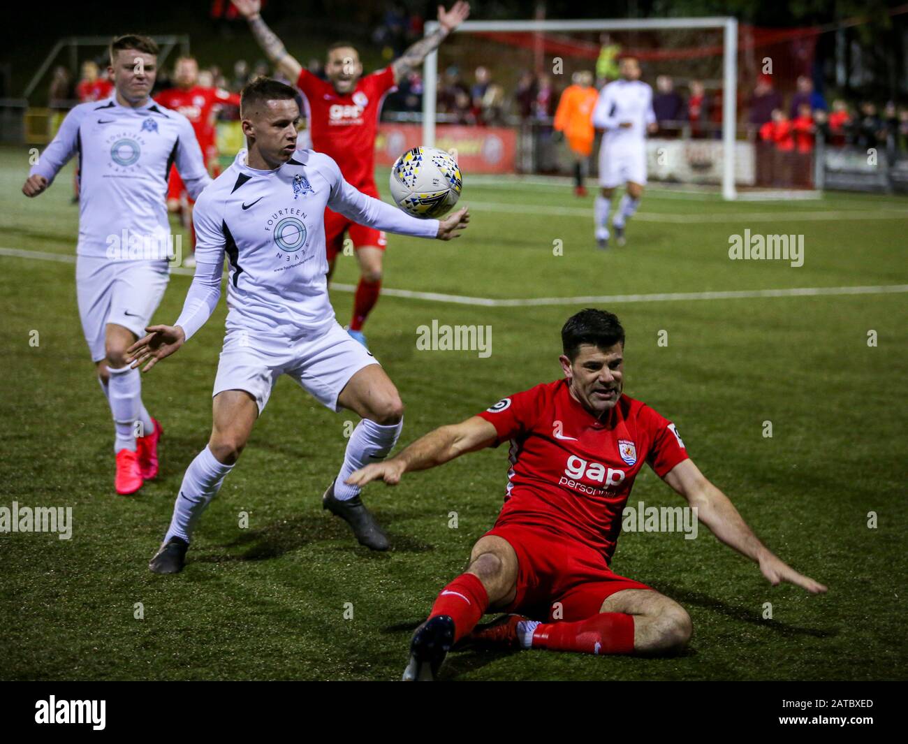 NEWTOWN, UK. 01st Feb, 2020. Connah's Quay Nomads beating STM Sports ...